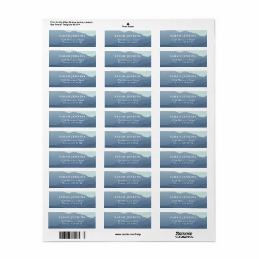 Mountain Range Return Address Labels | Zazzle