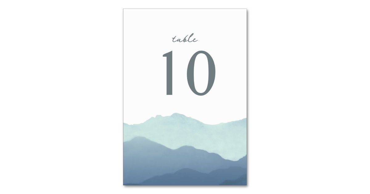 Mountain Range Table Number Cards | Zazzle