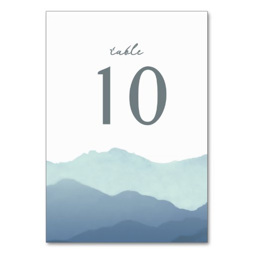 Mountain Range Table Number Cards | Zazzle