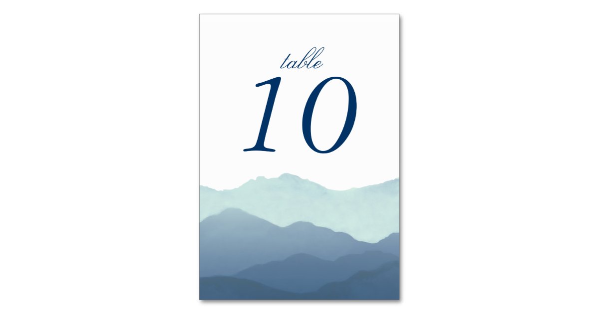 Mountain Range Table Number Cards | Zazzle