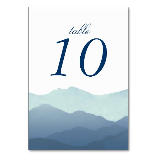 Mountain Range Table Number Cards | Zazzle