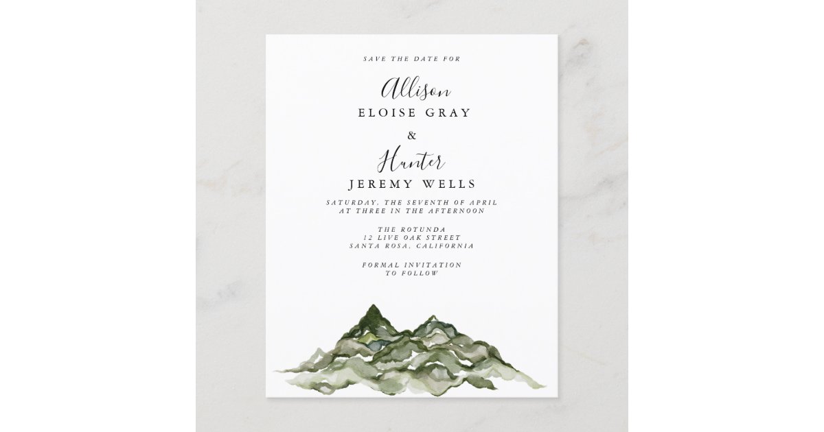 Mountain Save the Date | Zazzle
