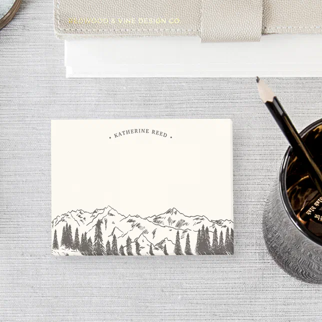 Mountain Sketch Personalized Post-it Notes | Zazzle