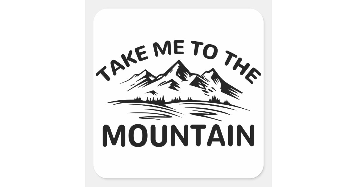 Mountain Sticker, Vacation Sticker, Camping Square Sticker | Zazzle