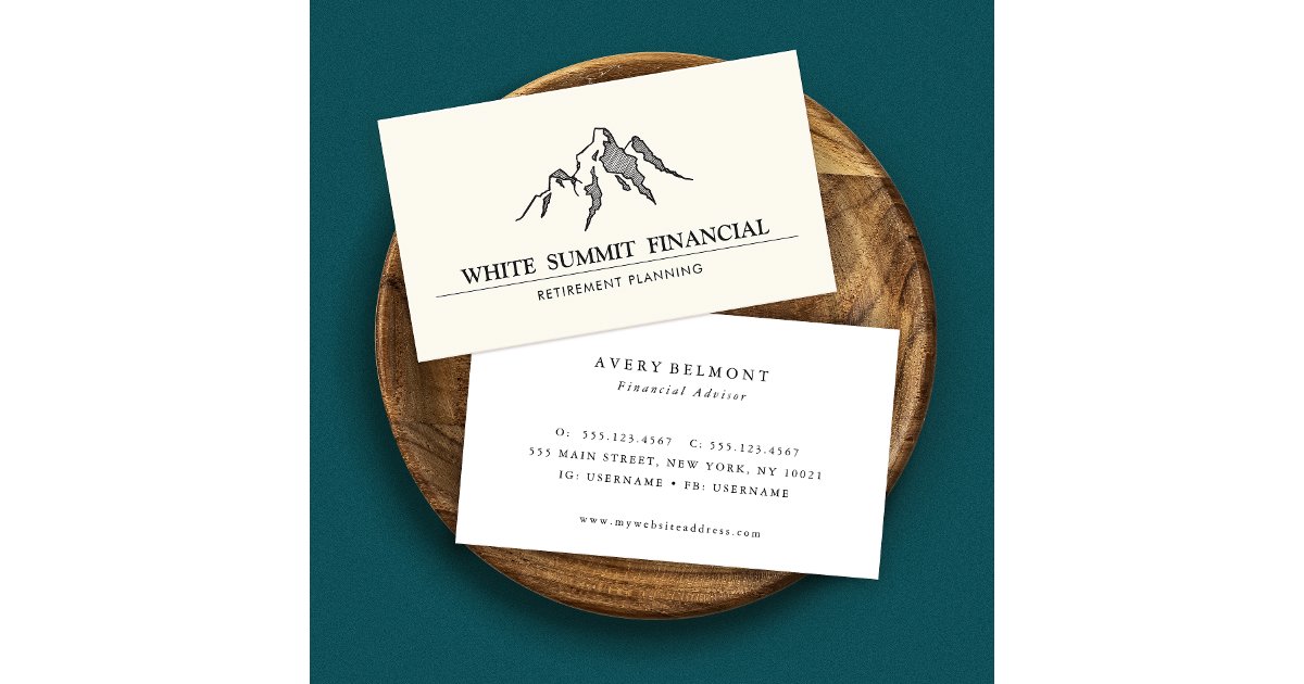 Mountain Summit Finance Professional Business Card | Zazzle