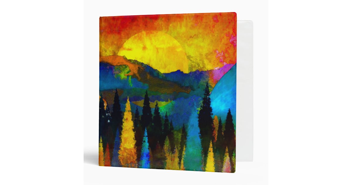 Mountain sunset 3 ring binder | Zazzle
