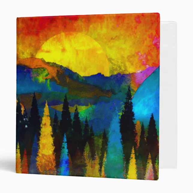 Mountain sunset 3 ring binder | Zazzle