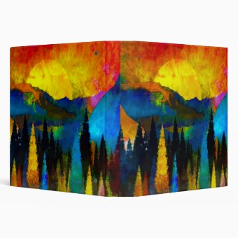 Mountain sunset 3 ring binder | Zazzle