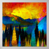 mountain sunset poster | Zazzle