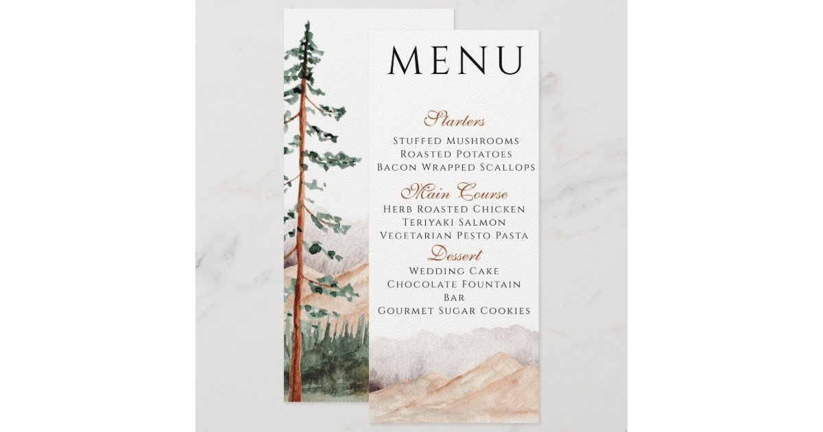 Mountain View Menu Invitation | Zazzle