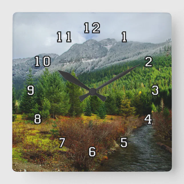 Mountain wall clock | Zazzle