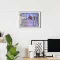 Mountain Winter Fake Window Frame Poster | Zazzle