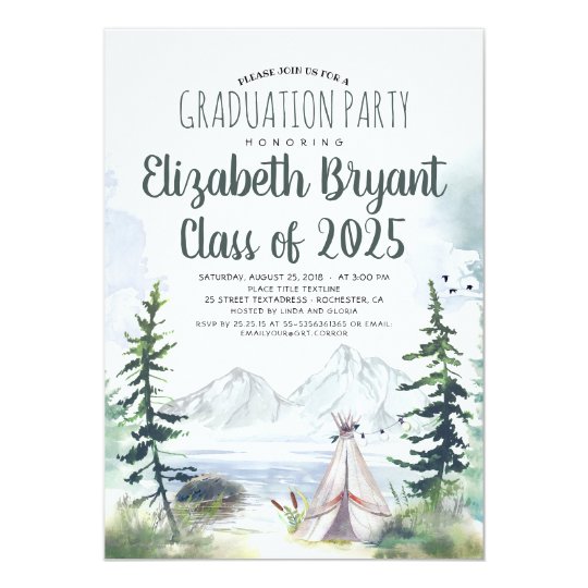 Mountains Adventure Camping Woods Graduation Invitation | Zazzle.com