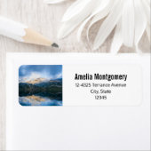 Mountains and Lake Scenic Nature Photo Address Label | Zazzle