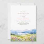 Mountains and Wildflowers Landscape Wedding Invitation | Zazzle