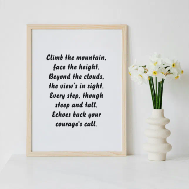 Mountain's Call Inspirational Mini Poem Poster | Zazzle
