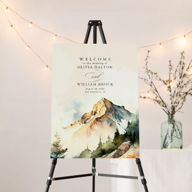 Mountains Fall Wedding Welcome Sign | Zazzle