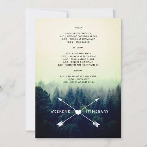 Mountains Forest Weekend Bachelorette Invitation | Zazzle