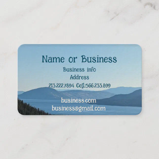 Mountains Sea Lake Forest Scenery Outdoors Business Card | Zazzle