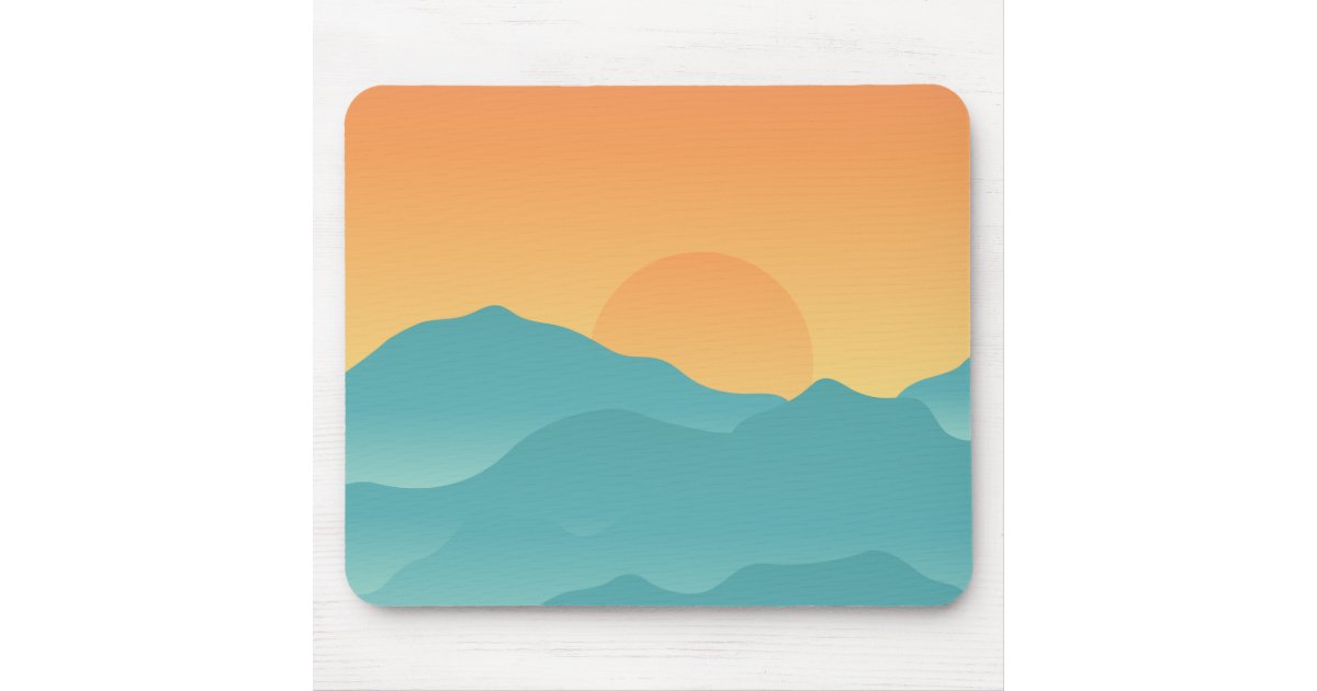 Mountains & Sun Mouse Pad | Zazzle