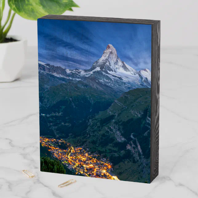 Mountains | The Matterhorn, Zermatt, Swiss Alps Wooden Box Sign | Zazzle