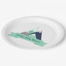 Mountains Themed Baby Shower Paper Plates | Zazzle