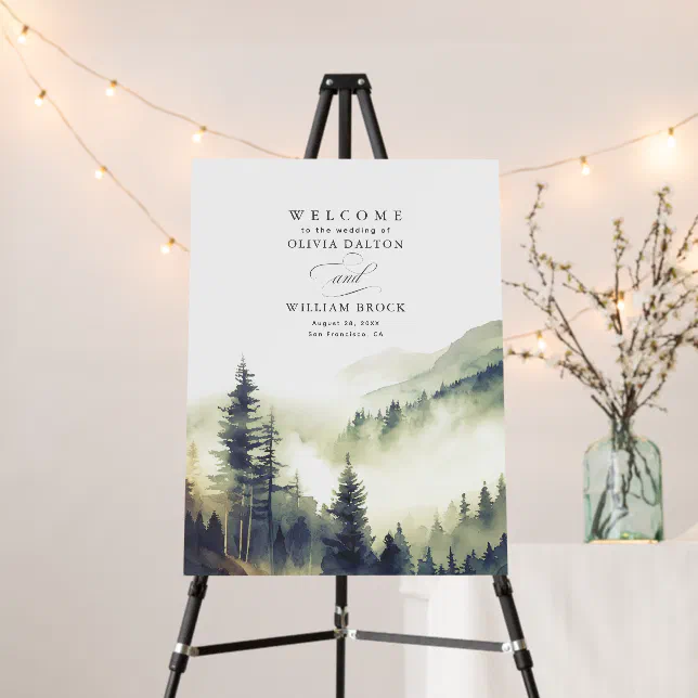 Mountains Wedding Welcome Sign | Zazzle