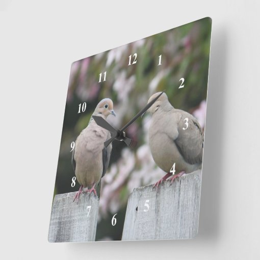 Mourning Doves Photo Square Wall Clock | Zazzle