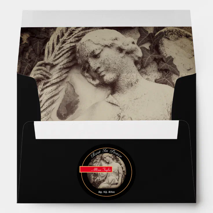 Mourning with Angel / Memorial, Funeral Envelope C | Zazzle