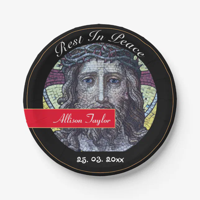 Mourning with Jesus Christ / Memorial, Funeral Paper Plates | Zazzle