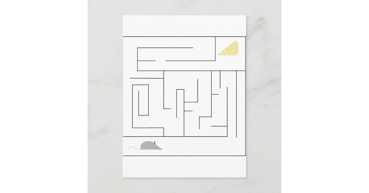 Mouse and Cheese Maze Postcard | Zazzle