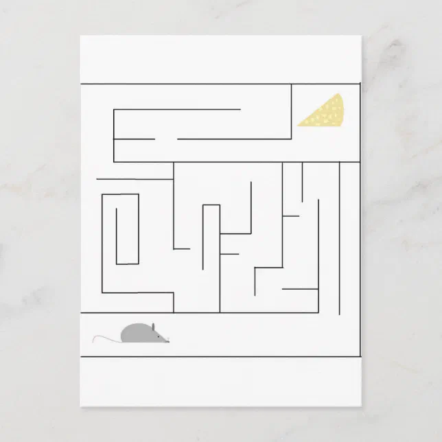 Mouse and Cheese Maze Postcard | Zazzle