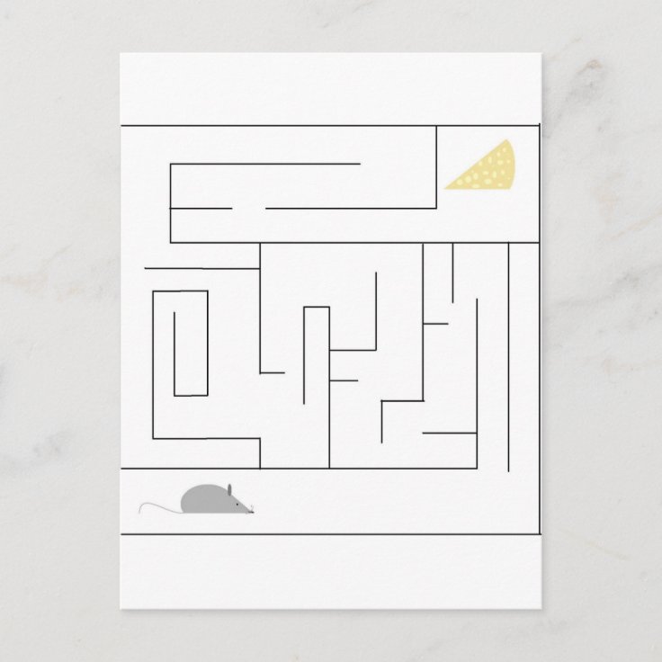 Mouse and Cheese Maze Postcard | Zazzle