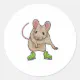 Mouse Ice skating Ice skates Classic Round Sticker | Zazzle