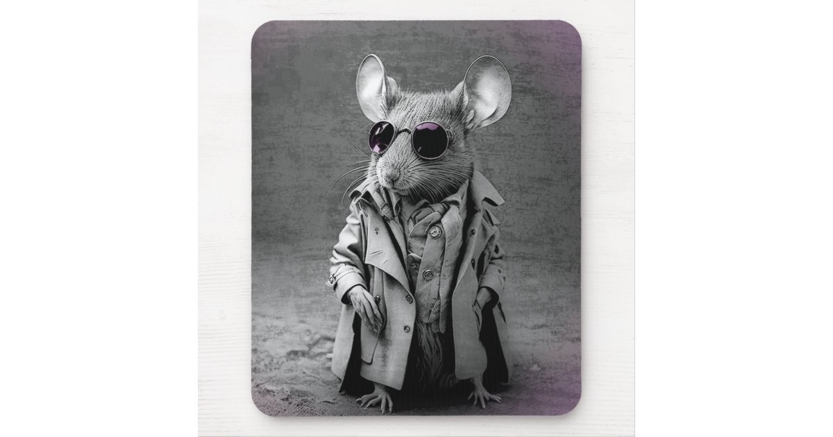 Mouse in a Trench Coat Mousepad | Zazzle