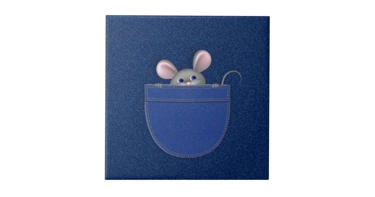 Mouse in Pocket Ceramic Tile | Zazzle