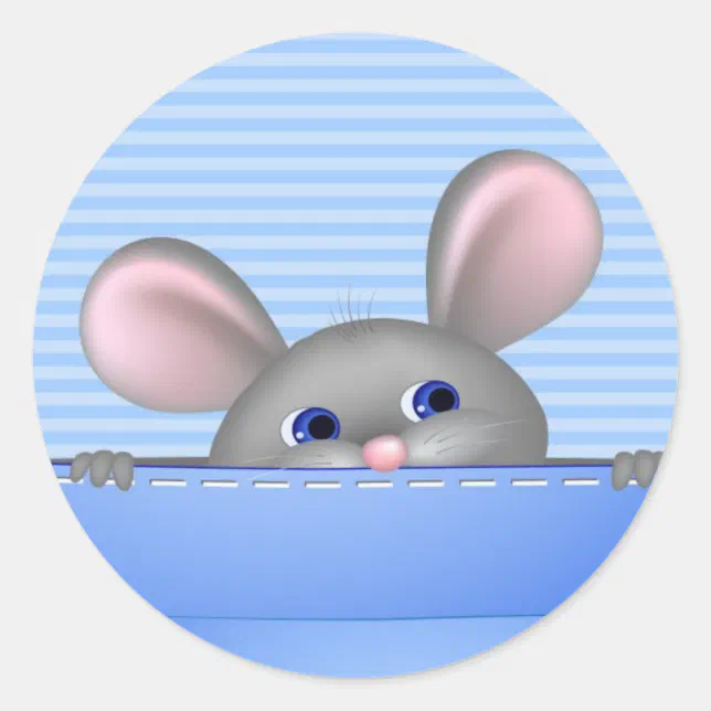 Mouse In Pocket Classic Round Sticker | Zazzle