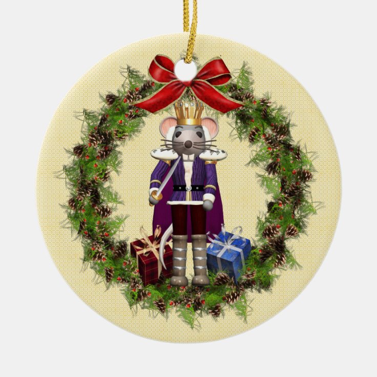 Mouse King Personalized Christmas Round Ornament | Zazzle
