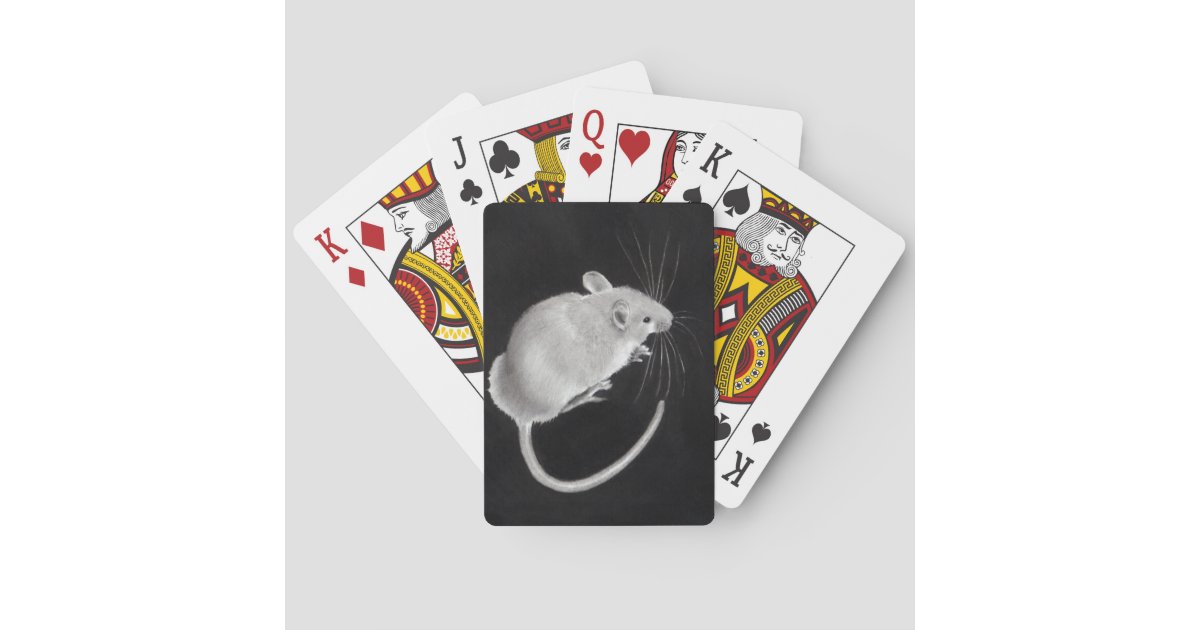 Mouse, Mice: Realistic Pencil Drawing: Art Poker Cards | Zazzle