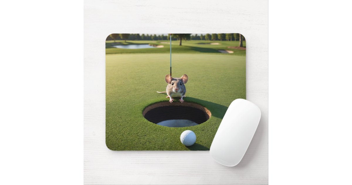 Mouse On a Golf Course Mouse Pad | Zazzle