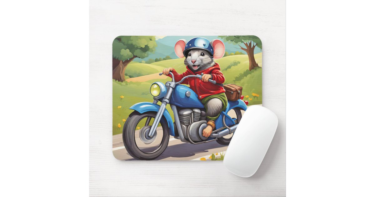 Mouse On Motorcycle Mouse Pad | Zazzle