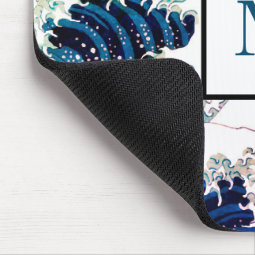 MOUSE PAD WAVE PATTERN JAPANESE CUSTOM INITIAL | Zazzle