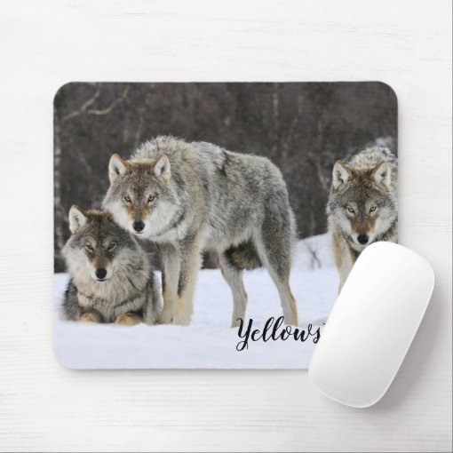 Mouse Pad-Yellowstone Wolves Mouse Pad | Zazzle