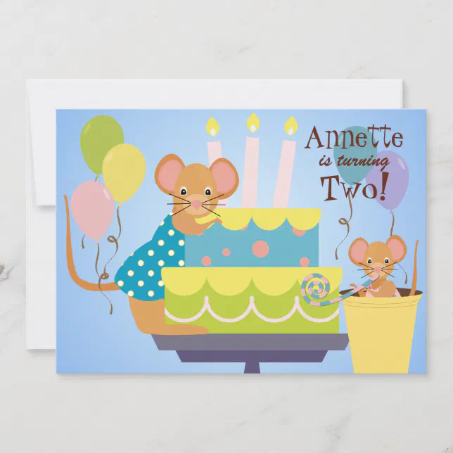 Mouse Party Birthday Invitations | Zazzle