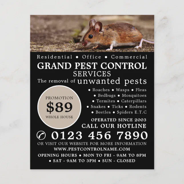 Mouse, Pest Control Advertising Flyer | Zazzle