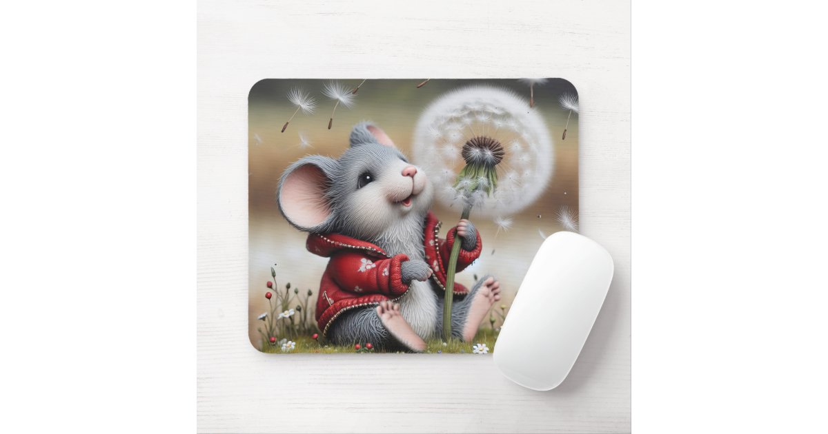 Mouse With a Dandelion Mouse Pad | Zazzle