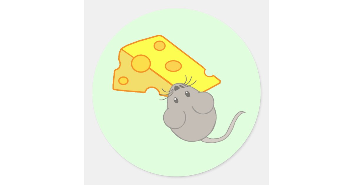 Mouse with Cheese Classic Round Sticker | Zazzle.com
