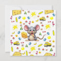 Mouse Yellow Cheese Cat Birthday Invitation Cards | Zazzle
