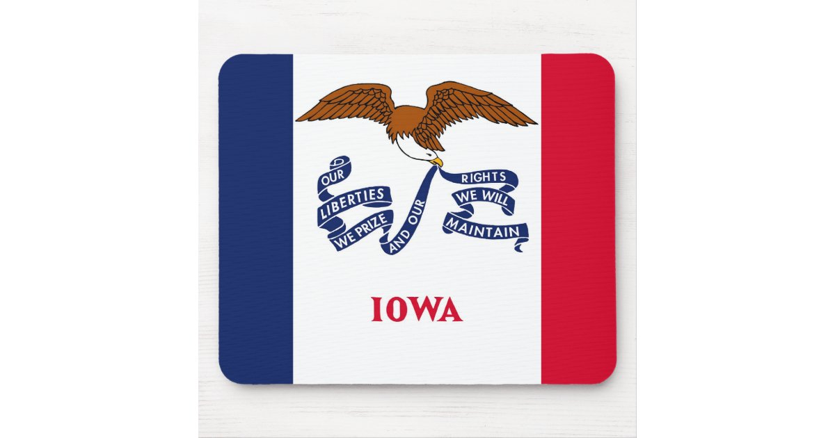 Mousepad with Flag of Iowa State - USA | Zazzle