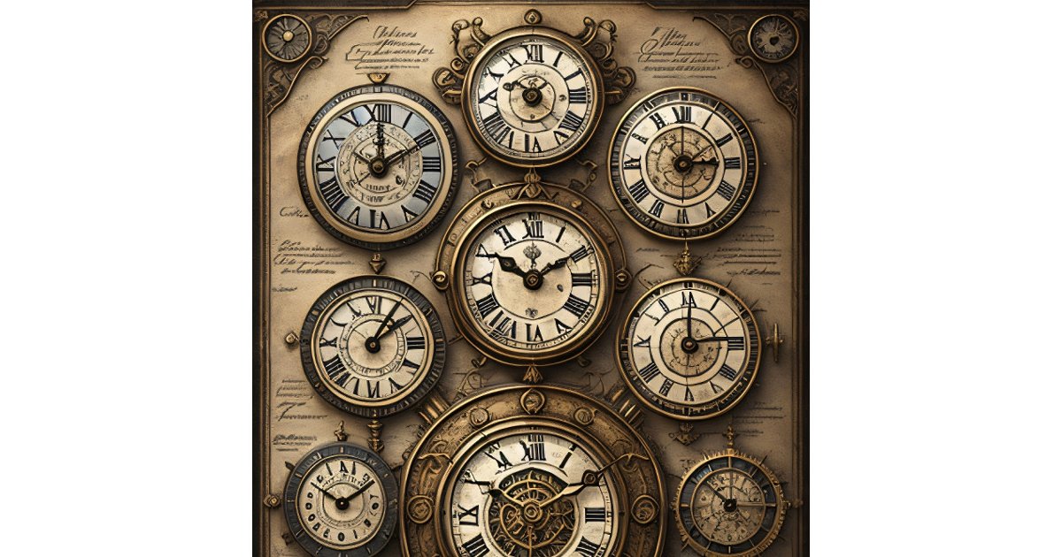 Mousseline Clocks and map Tissue paper Decoupage | Zazzle